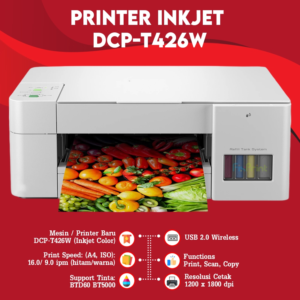 Jual Printer Brother DCP-T426W T426W Printer Inktank Ink Tank Multi Fungsi Multifungsi Garansi ...