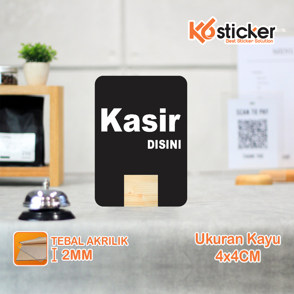 Jual Sign Akrilik Kasir Disini Kayu Akrilik Portrait | Shopee Indonesia