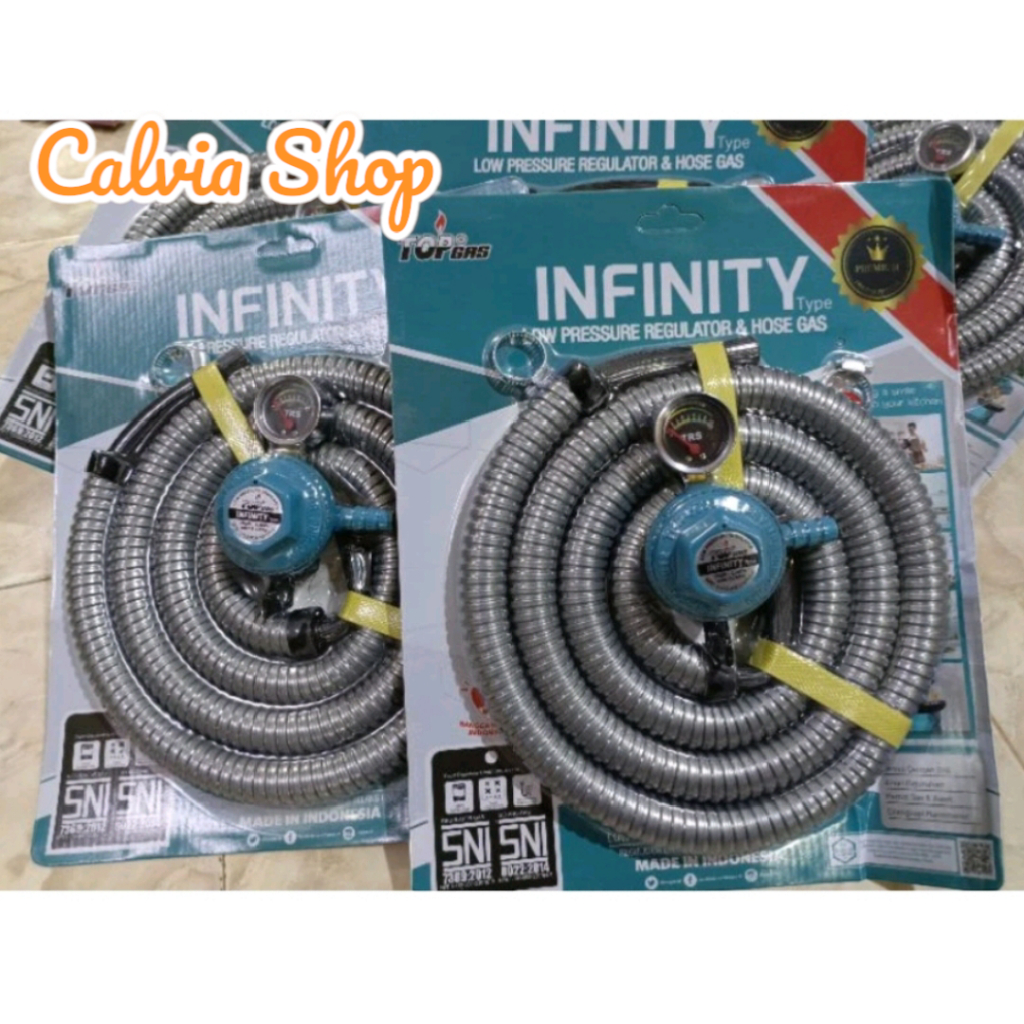 Jual Selang Regulator Kompor Gas Lengkap Merk Top Gas Infinity | Shopee ...