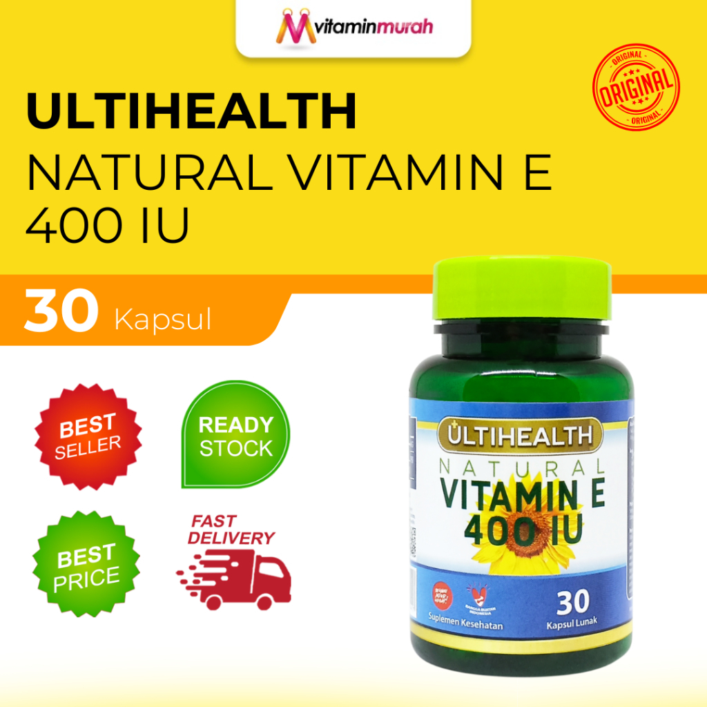 Jual ULTIHEALTH NATURAL VITAMIN E 400 IU ISI 30 KAPSUL LUNAK - SUPLEMEN KESEHATAN | Shopee Indonesia