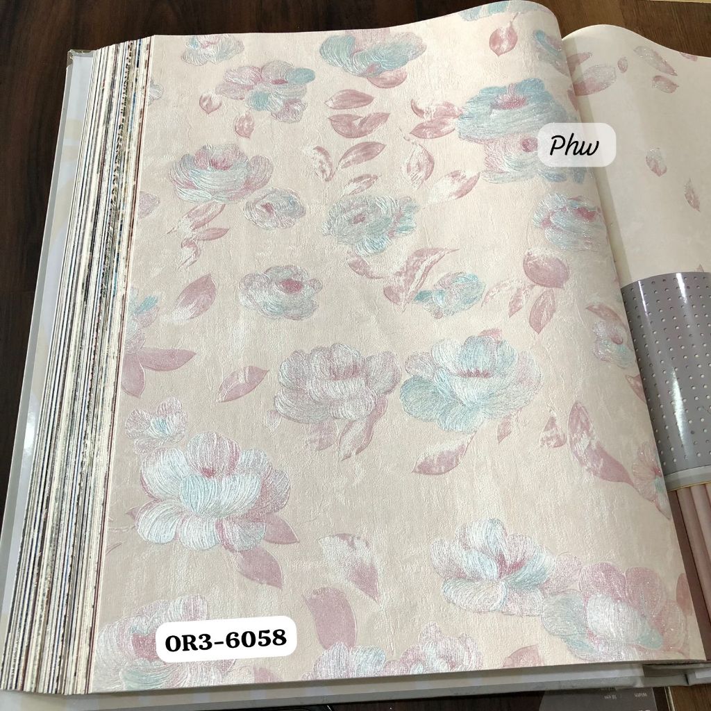 Jual Wallpaper Dinding Bunga Lukisan Pink Soft Orange III | Shopee ...