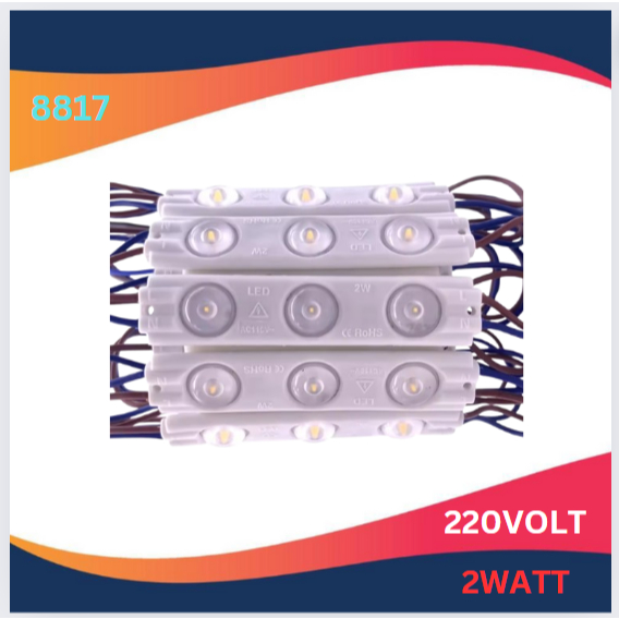 Jual Lampu Led Modul Samsung 3 Mata Tipe 8817 SMD 2835 AC 220V 2WATT ( Reklame, Neon Box ...