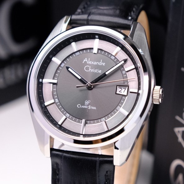 Jual Alexandre Christie Pria Terbaru 2024 Original AC 8695 Kulit SIlver ...