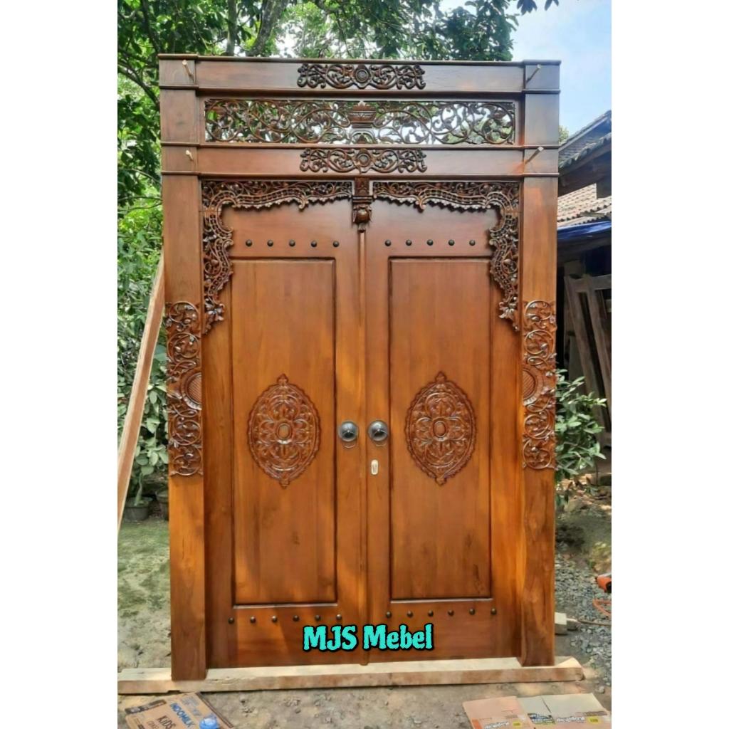 Jual Pintu Gebyok Polos Ukir Modern Minimalis Kayu Jati Jepara | Shopee ...