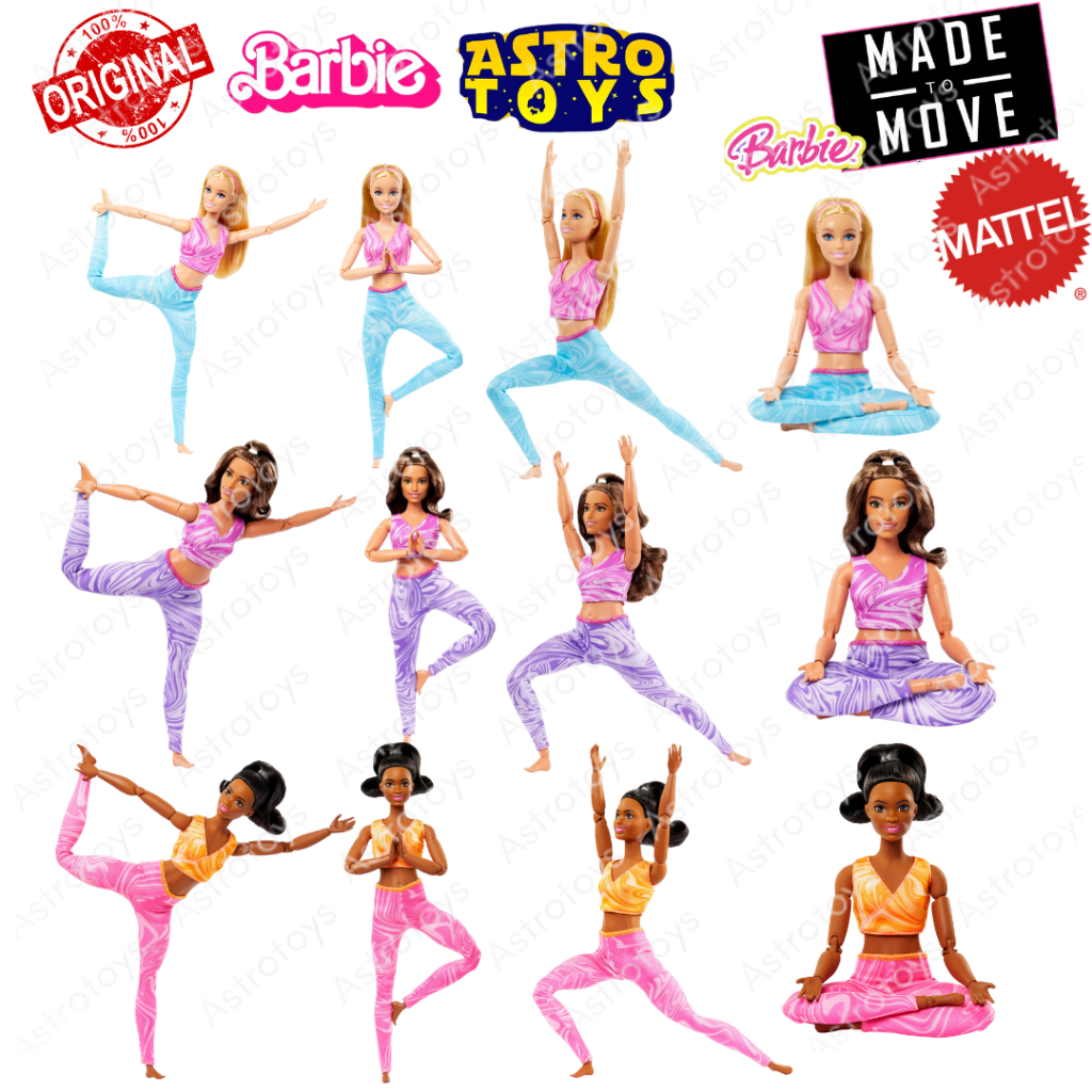 Jual Mattel barbie made to move yoga dolls Original FTG80 - Mainan Anak ...