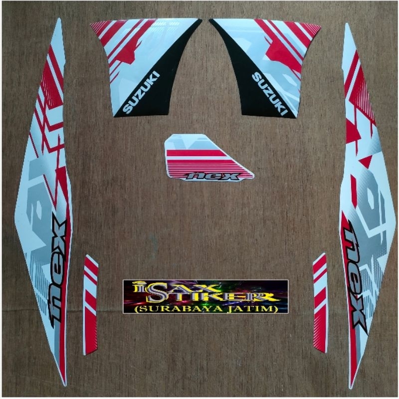 Jual Striping Suzuki Nex putih Lis merah tahun 2018 2019 | Shopee Indonesia