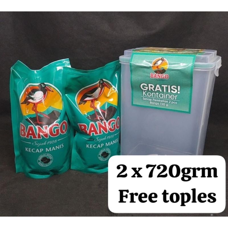 Jual Kecap Manis Bango Refill 720g x 2pouch free kontainer | Shopee Indonesia