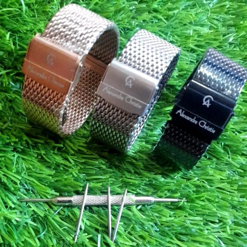 Jual Strap Jam Tangan Alexander Christie Rantai Mesh Pasir Stainless ...