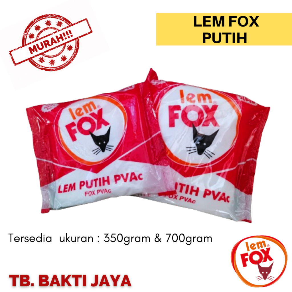 Jual Lem Putih PVAc / Lem fox putih bungkus merah refill / Lem Putih ...