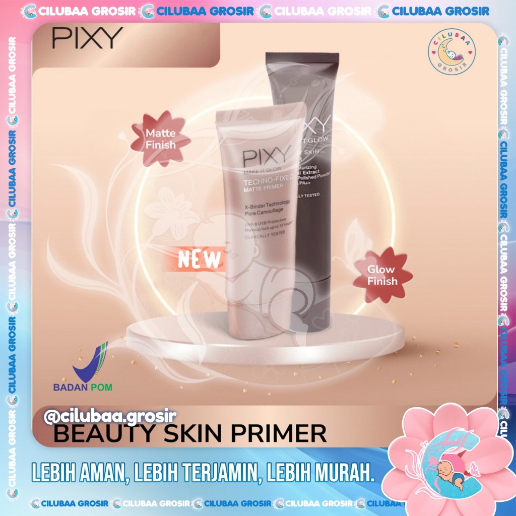 Jual PIXY Beauty Skin Primer Make It Glow 25ml || Techno-Fixed Matte ...