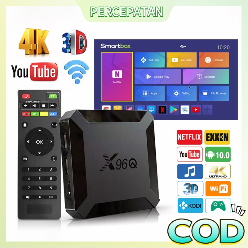 Jual STB Android TV Box X96Q Full Aplikasi/TV Box Android STB FULL CHANNEL TV & Film NEW X96Q ...
