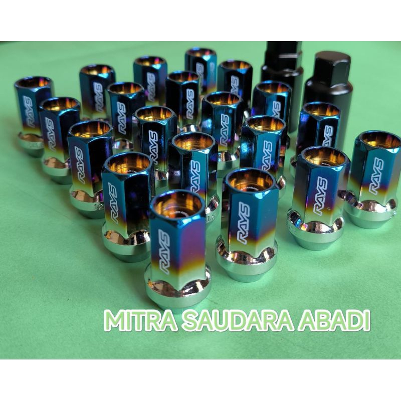 Jual Mur roda velg baut racing rays straight 42mm dengan mur pengaman ...