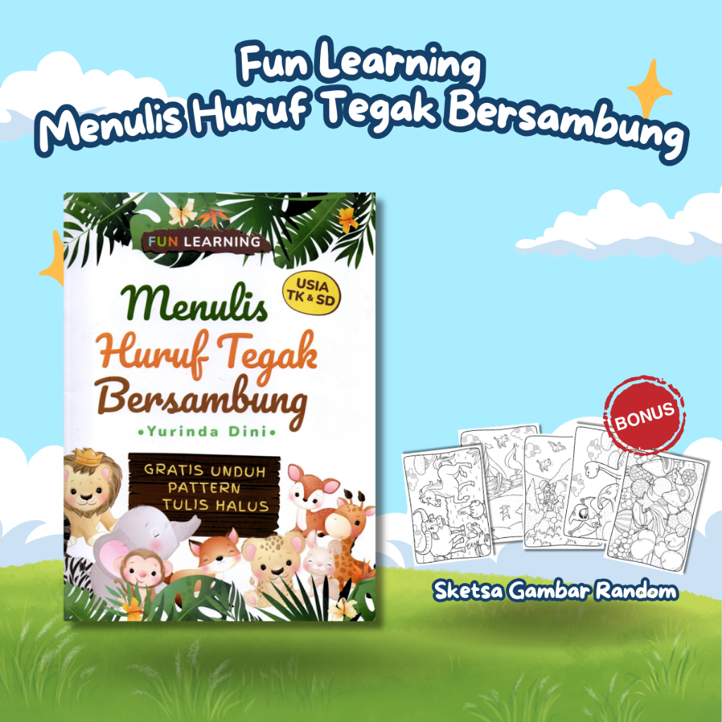 Jual Buku Fun Learning Aktivitas Menulis Huruf Tegak Bersambung Usia TK ...