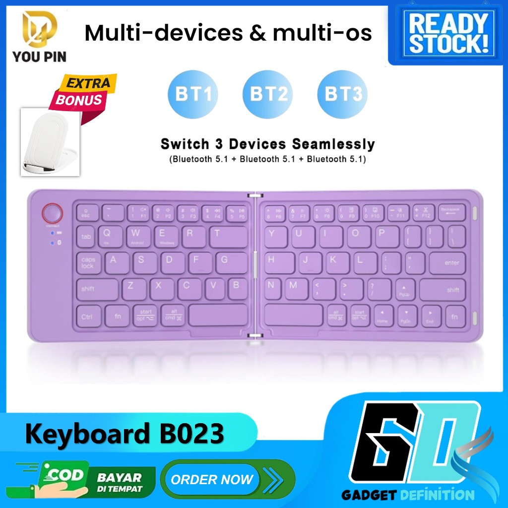 Jual Keyboard Lipat Wireless Bluetooth Mini Portable Foldable Laptop HP ...