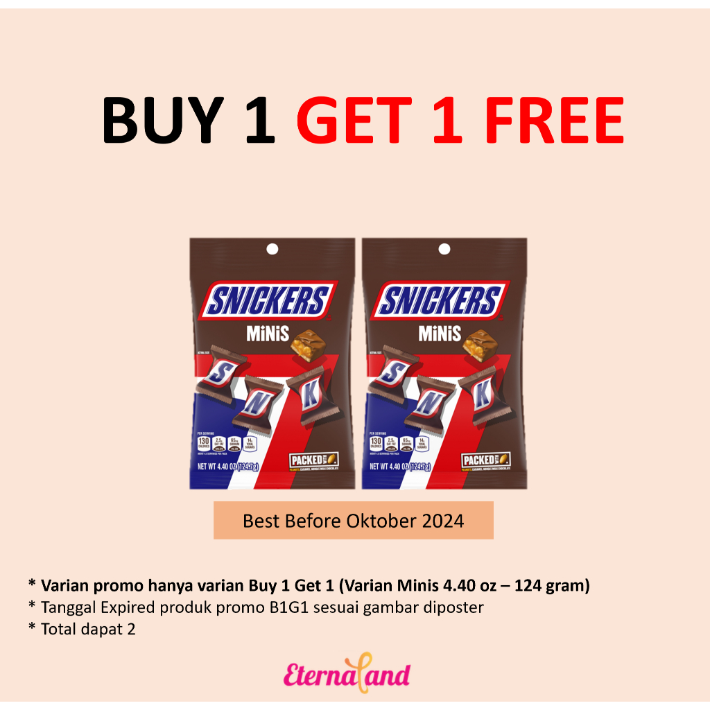 Jual Snickers Chocolate - cokelat karamel snickers aneka varian ...