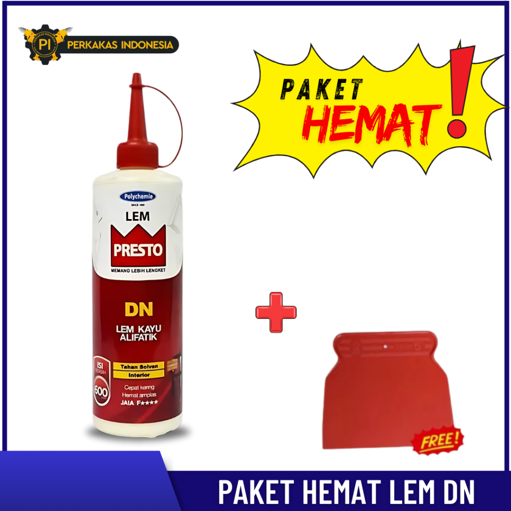 Jual LEM Kayu Putih PRESTO DN 600 Gram FREE Kapi 5 Inch Lem Multiplek ...