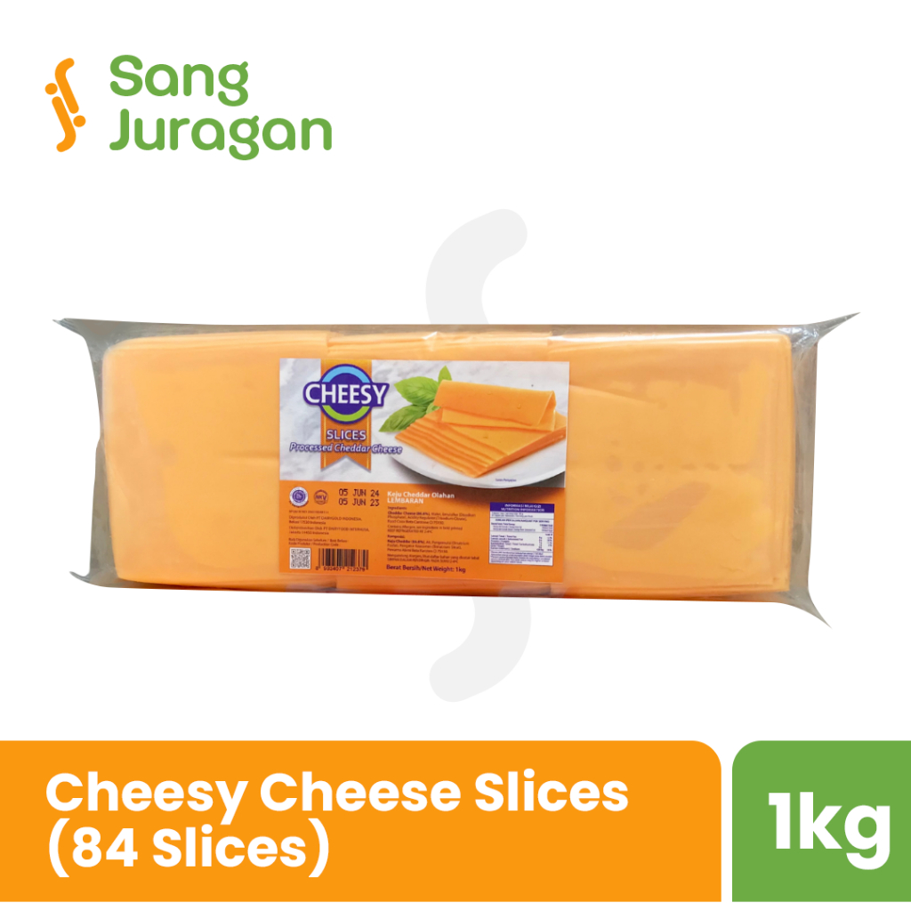 Jual Cheesy Orange Cheddar Slices 1 kg / Burger Cheese Slices / Red ...