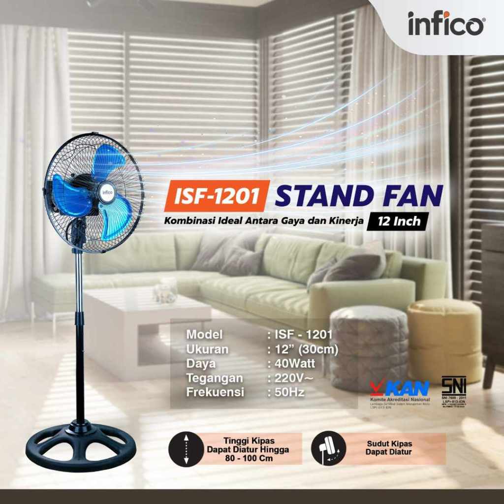 Jual Kipas Angin Berdiri Infico ISF 1201 / ISF-1201 Ukuran 12 Inch ...