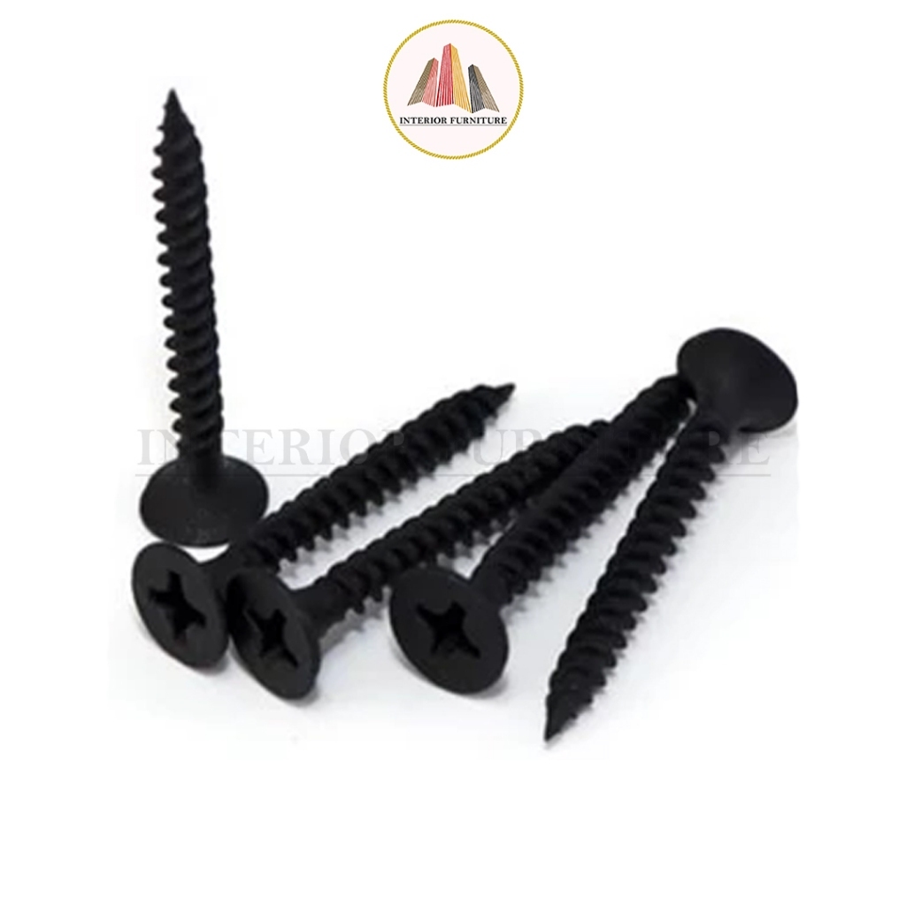 Jual (100 Gram) Sekrup Gypsum Drywall Screw / Sekrup Gypsum Hitam / Skrup | Shopee Indonesia