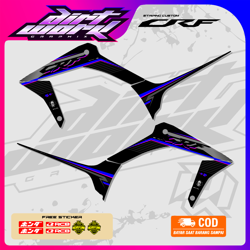 Jual STRIPING CRF 150L STICKER VARIASI GRADASI HOLOGRAM GLOSSY BY ...