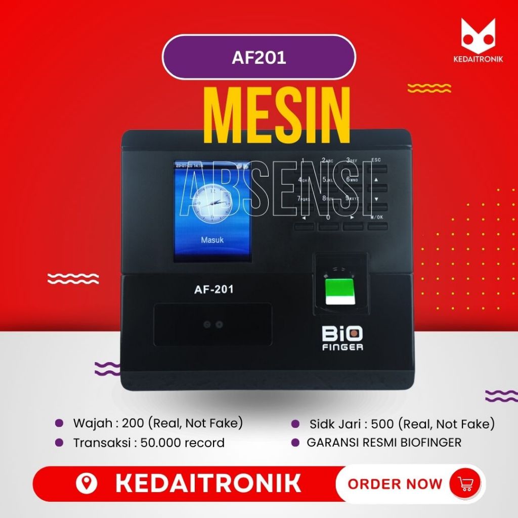 Jual Biofinger AF 201 Mesin Absensi Sidik Jari Fingerprint Bio Finger ...