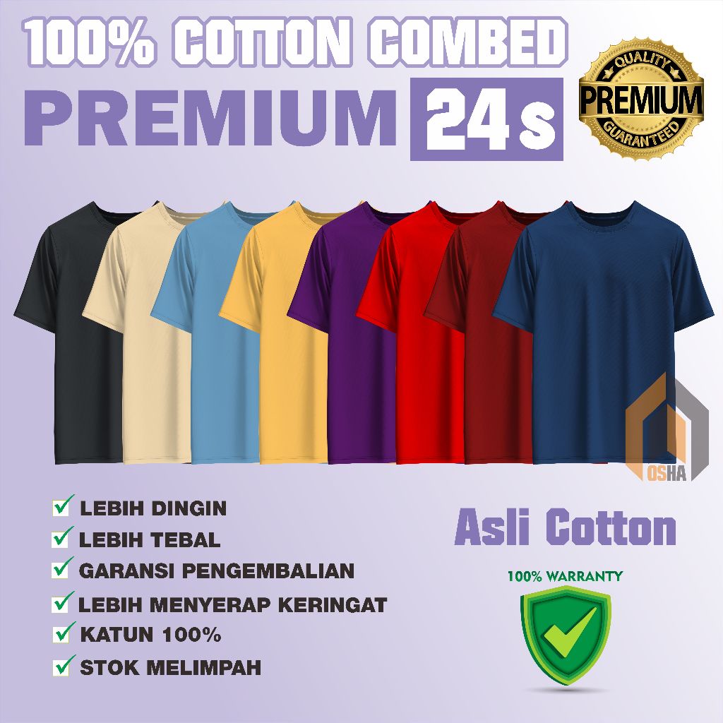 Jual Kaos Polos Dewasa Cotton Combed 24s KNITTO Lengan pendek Round ...