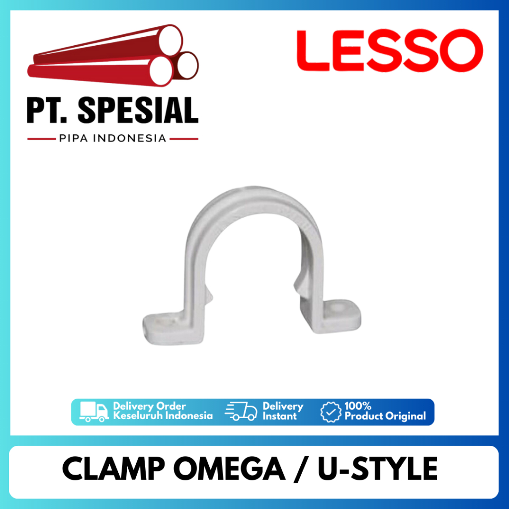 Jual Klem Omega DN32 Lesso / U Style Clamp Conduit / Penjepit Pipa ...
