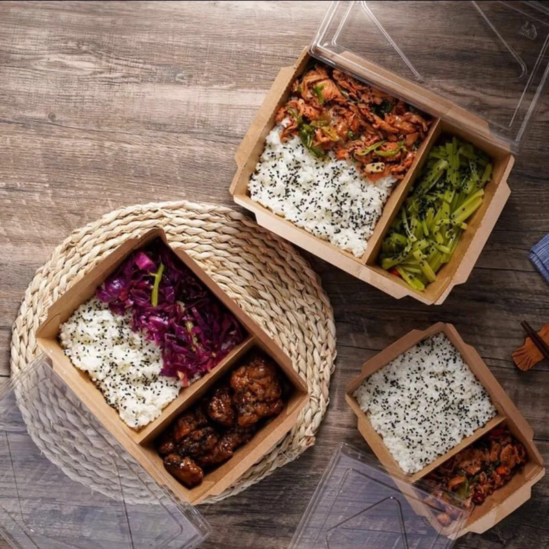 Jual MURAH!!! 43.863,- Lunch Box Kotak / Tempat Makanan Sekat Kertas ...