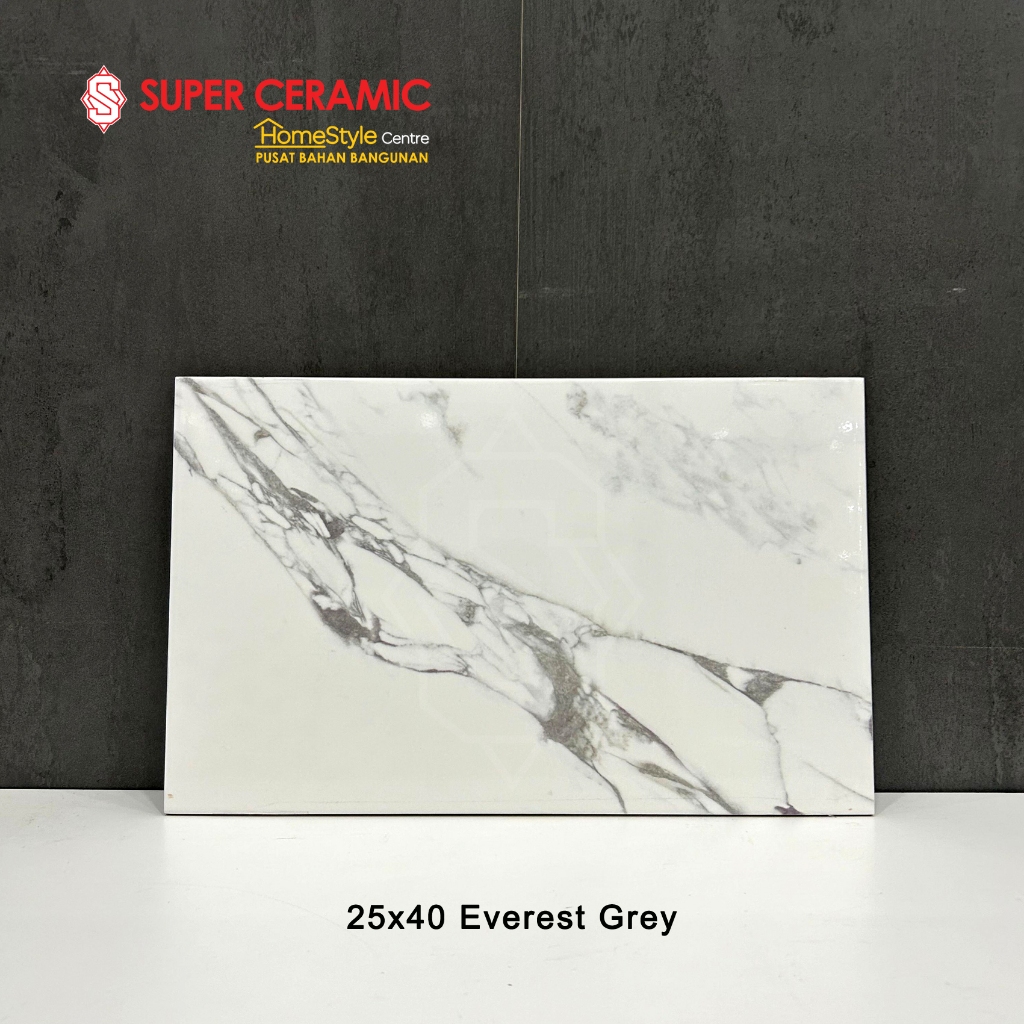 Jual ASIA TILE 25x40 Keramik Dinding - EVEREST GREY | Shopee Indonesia