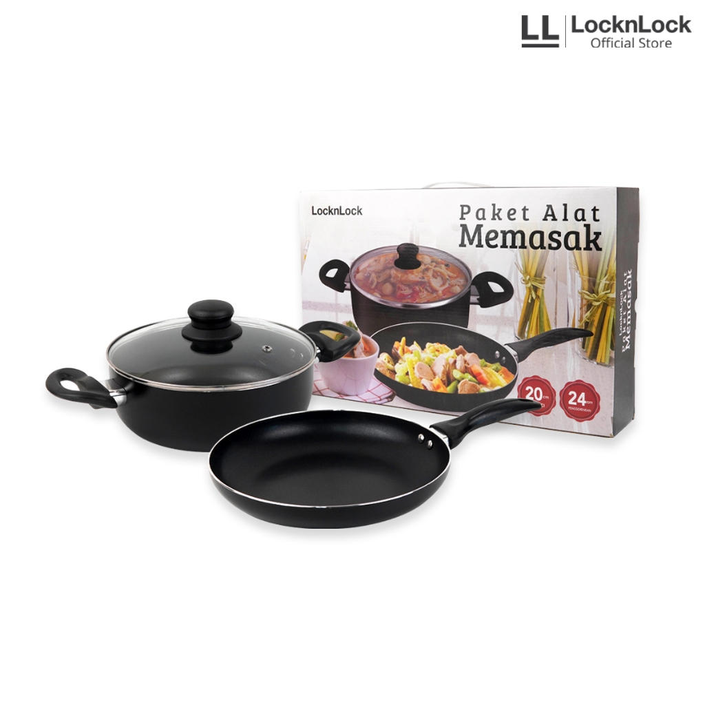 Jual LocknLock Cookware Set 2P Sauce Pot 20cm + Frypan 24cm - CAS2024S2 ...