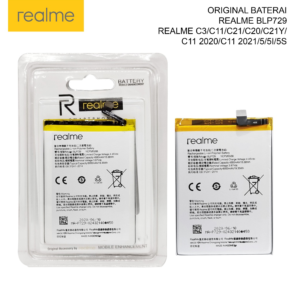 Jual BATERAI BATTERY REALME BLP729 REALME C3/C11 2020/C11 2021/C21/C21Y ...