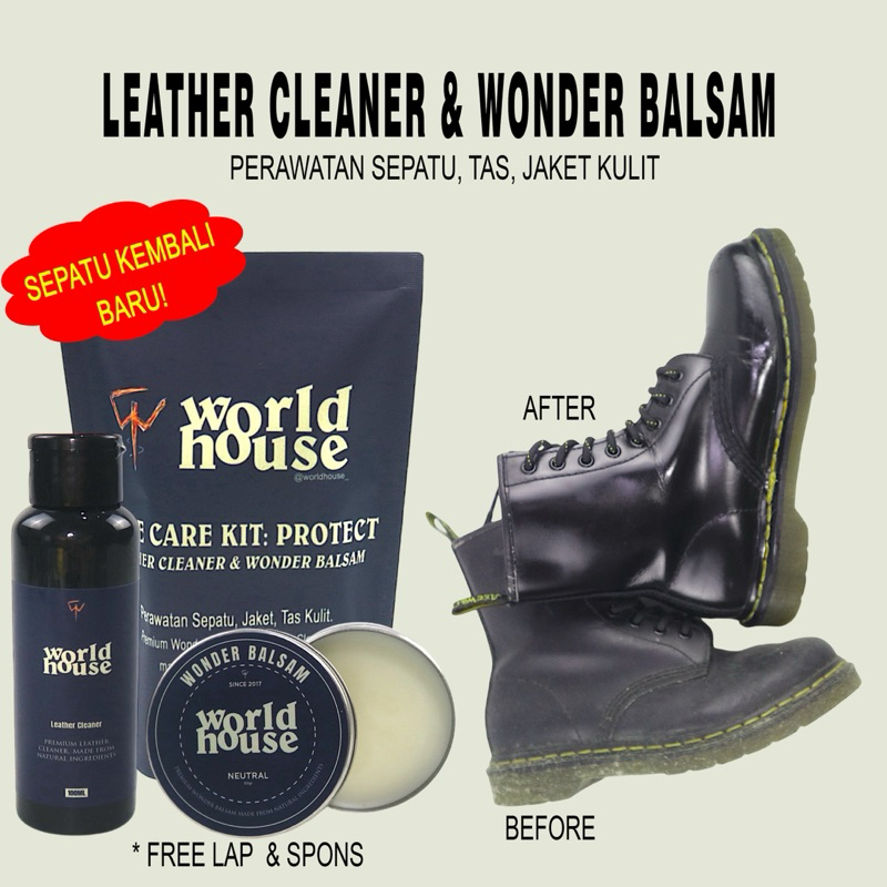 Jual paket bundling wonder balsam leather cleaner worldhouse perawatan ...