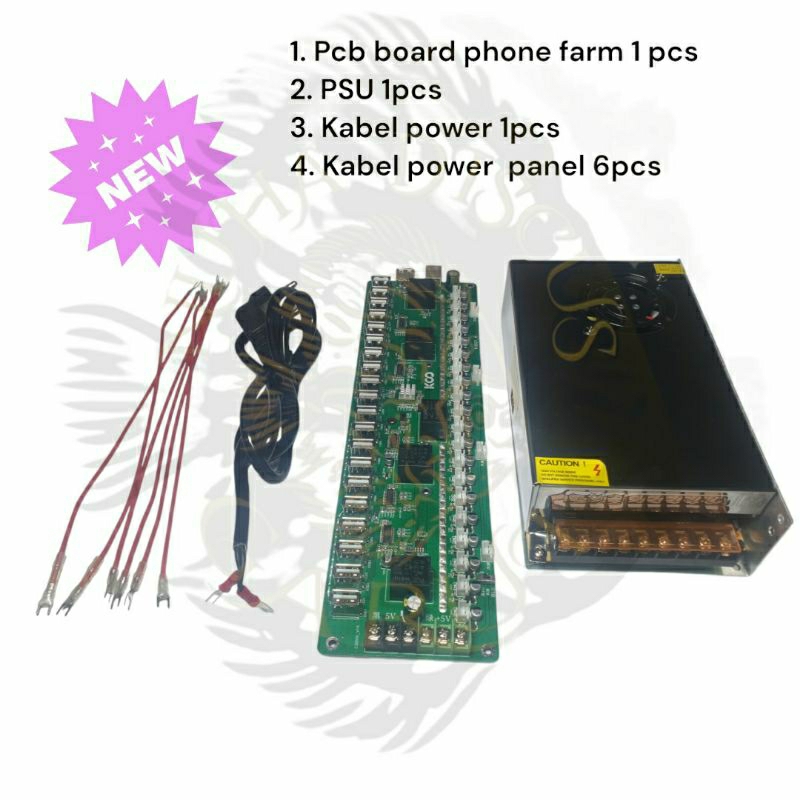 Jual PCB Board Box Phone Management lengkap dengan PSU Dan kabel power ...