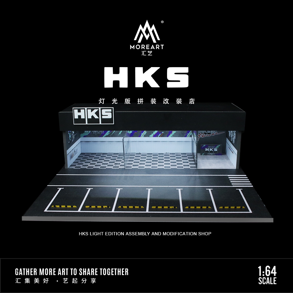 Jual More Art 1:64 HKS Modification Shop Model Diorama Diecast with LED ...