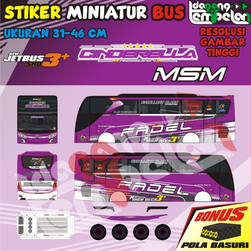 Jual bonus pola basuri # stiker miniatur bus msm # cinderella ...