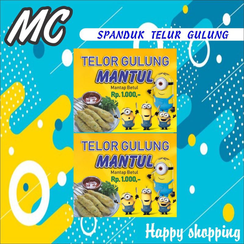 Jual CETAK SPANDUK BANNER KULINER TELUR GULUNG FREE DESAIN CUSTOM ...