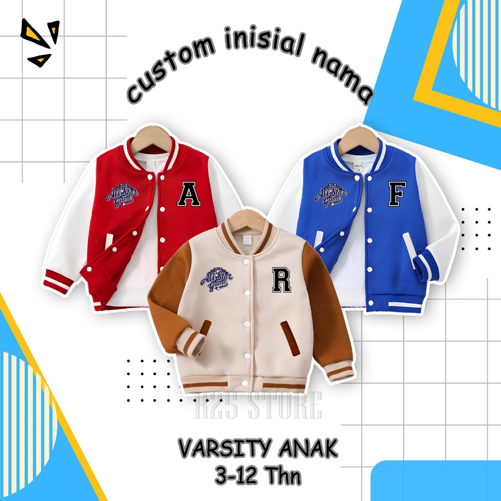 Jual Custom inisial nama Varsity Jacket Baseball Anak Laki Laki ...