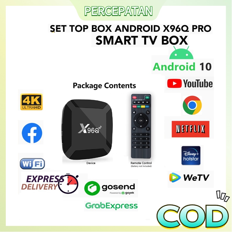 Jual Kotak TV Android X96Q PRO 5G 4K Ultra HD Smart TV Box Pemutar ...