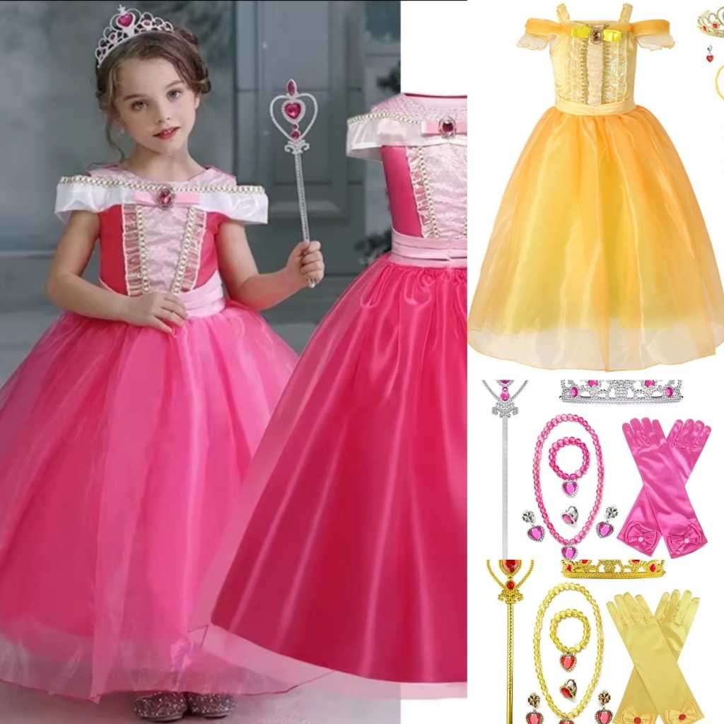 Jual Kostum Aurora Belle Princess Disney import anak dress aurora belle ...