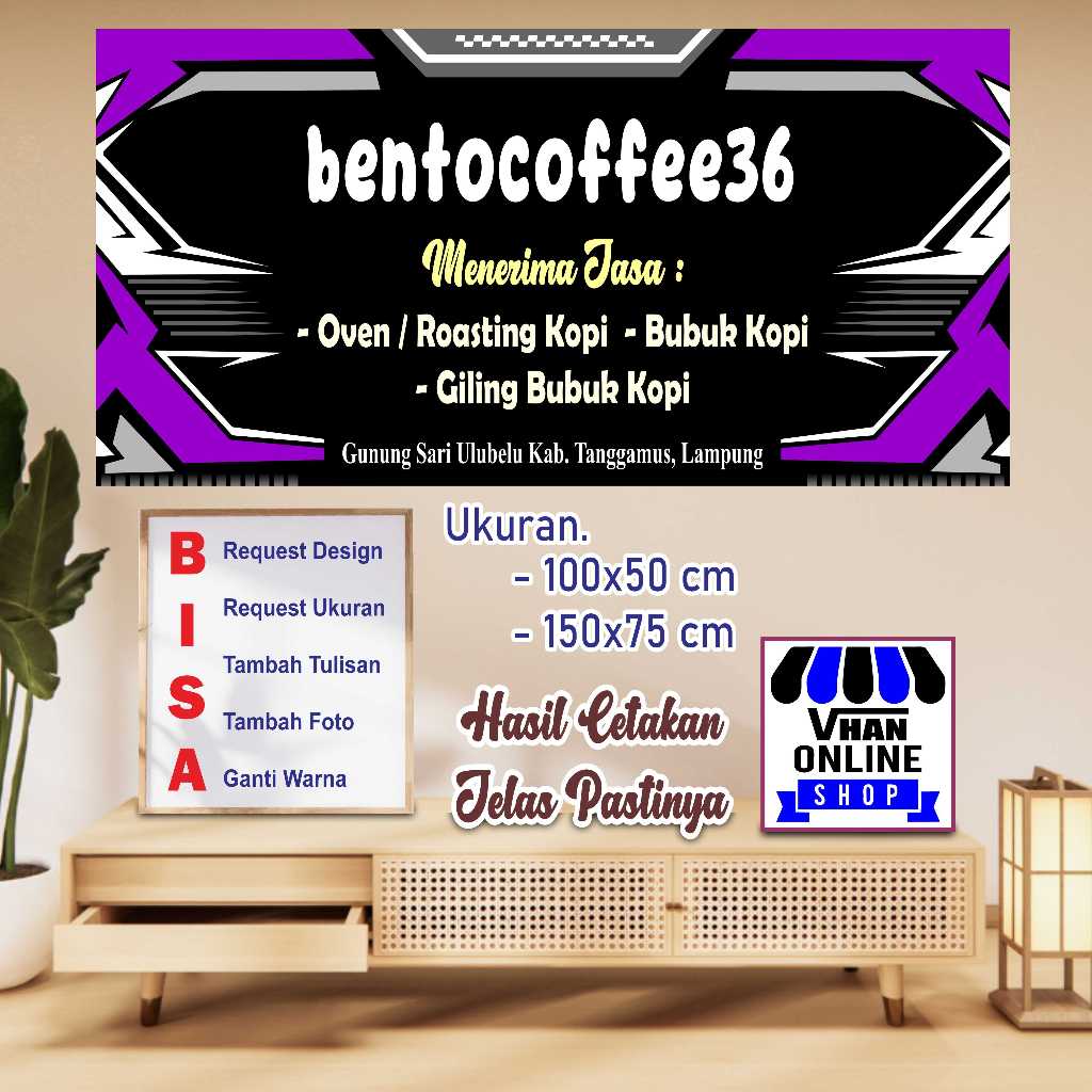 Jual Cetak Spanduk Banner Custom Warkop atau Jualan Kopi Model Racing ...