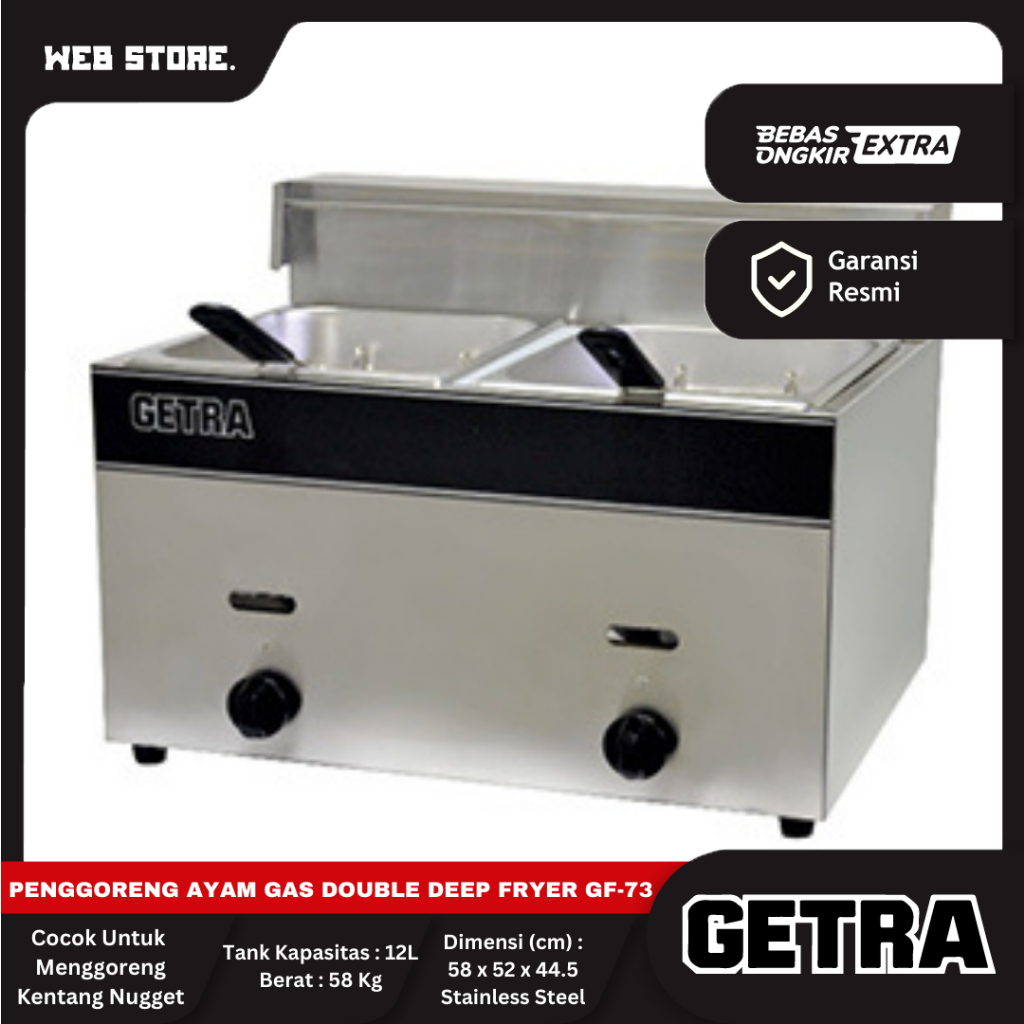 Jual Penggoreng Ayam Gas Double Deep Fryer Stainless 12 Liter GF-73 ...