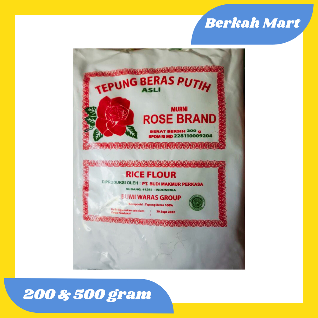 Jual TEPUNG BERAS PUTIH - ROSE BRAND KEMASAN 500 GR & 200 GR | Shopee ...