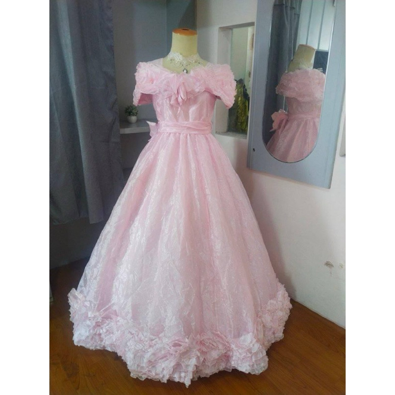Jual gown pink / Gaun Noni Belanda pink / Dress bridal / baju pengantin ...