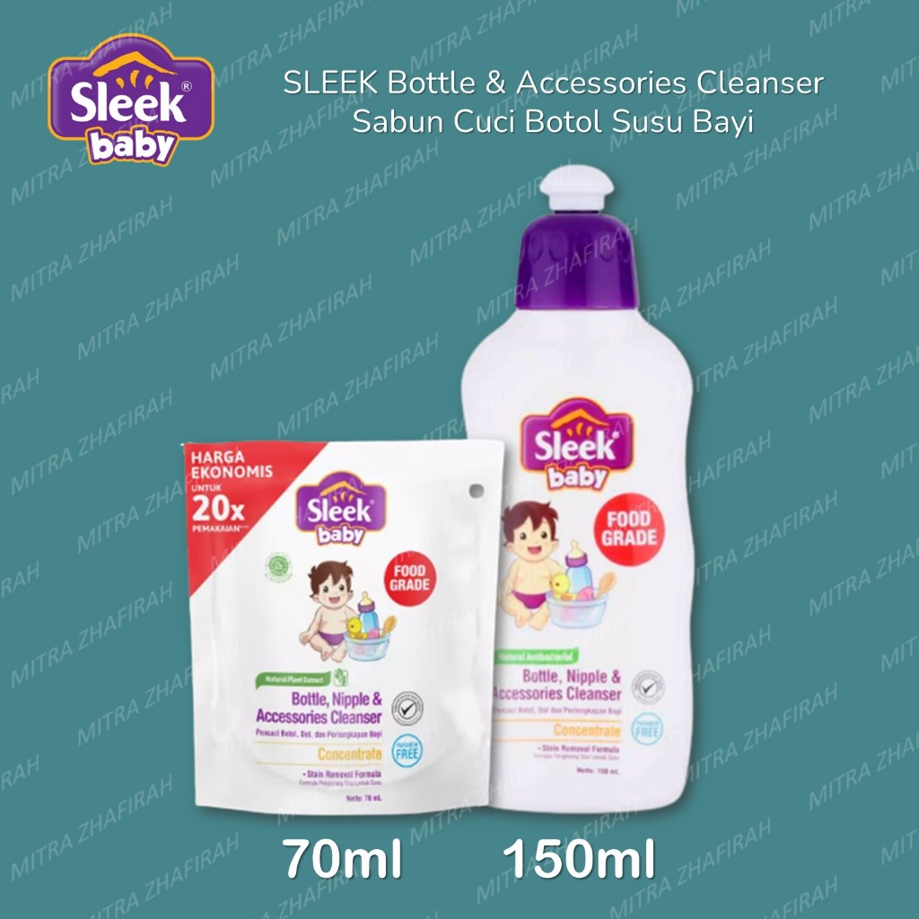 Jual SLEEK Sabun Cuci Botol Susu Bayi 70ml 150ml - SLEEK Bayi Bottle ...