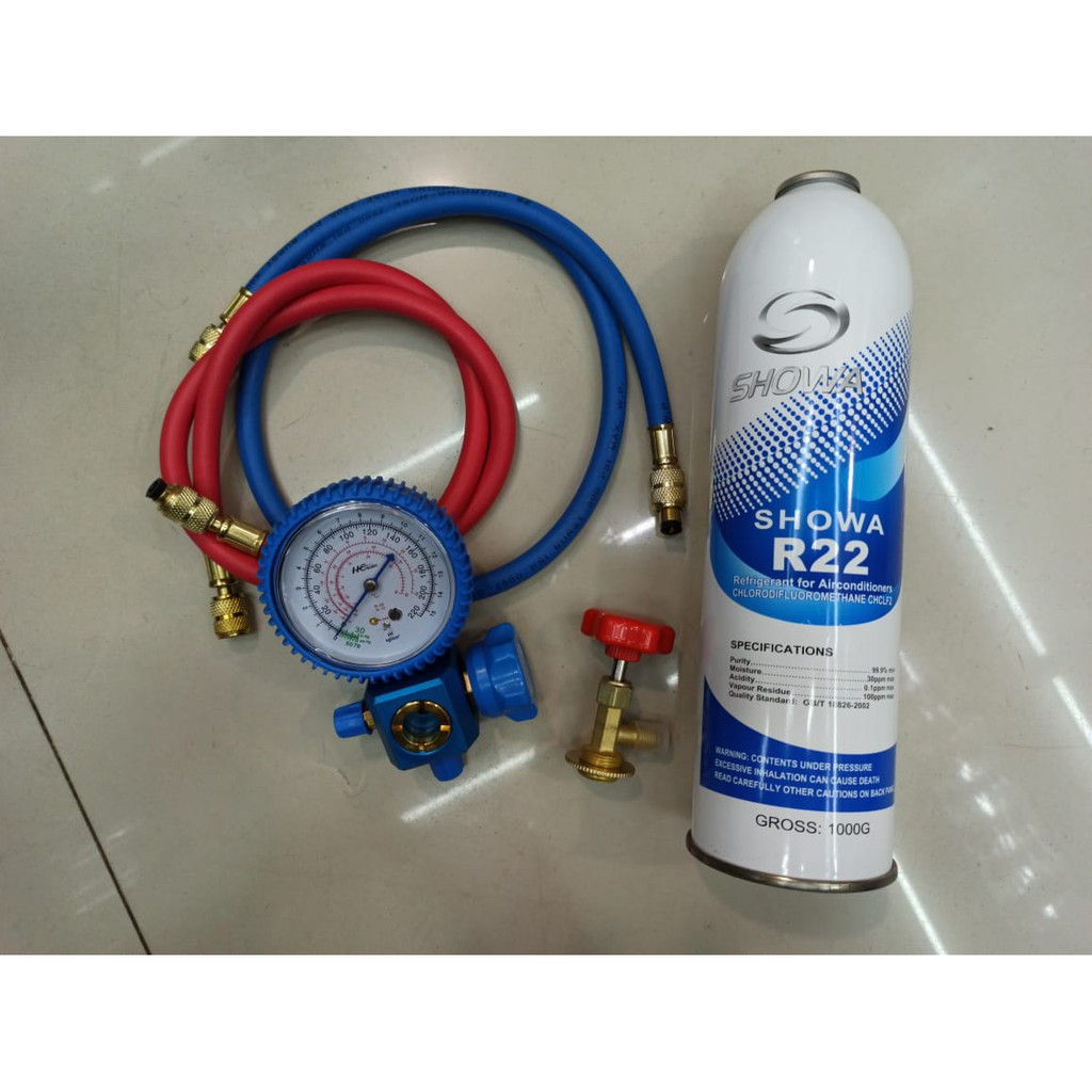 Jual paket isi freon AC R22 manifold analizer selang dan krant | Shopee Indonesia