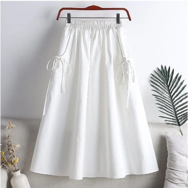 Jual rok terbaru.rok wanita kekinian//rok saku tali//rok putih Korea ...