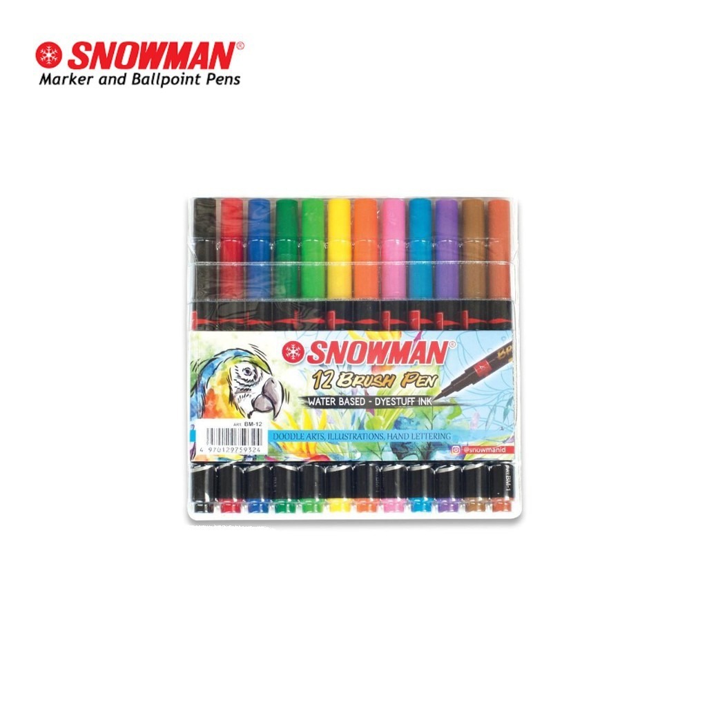 Jual BRUSH PEN BM-12 SNOWMAN water based dyestuff ink Doodle arts ...