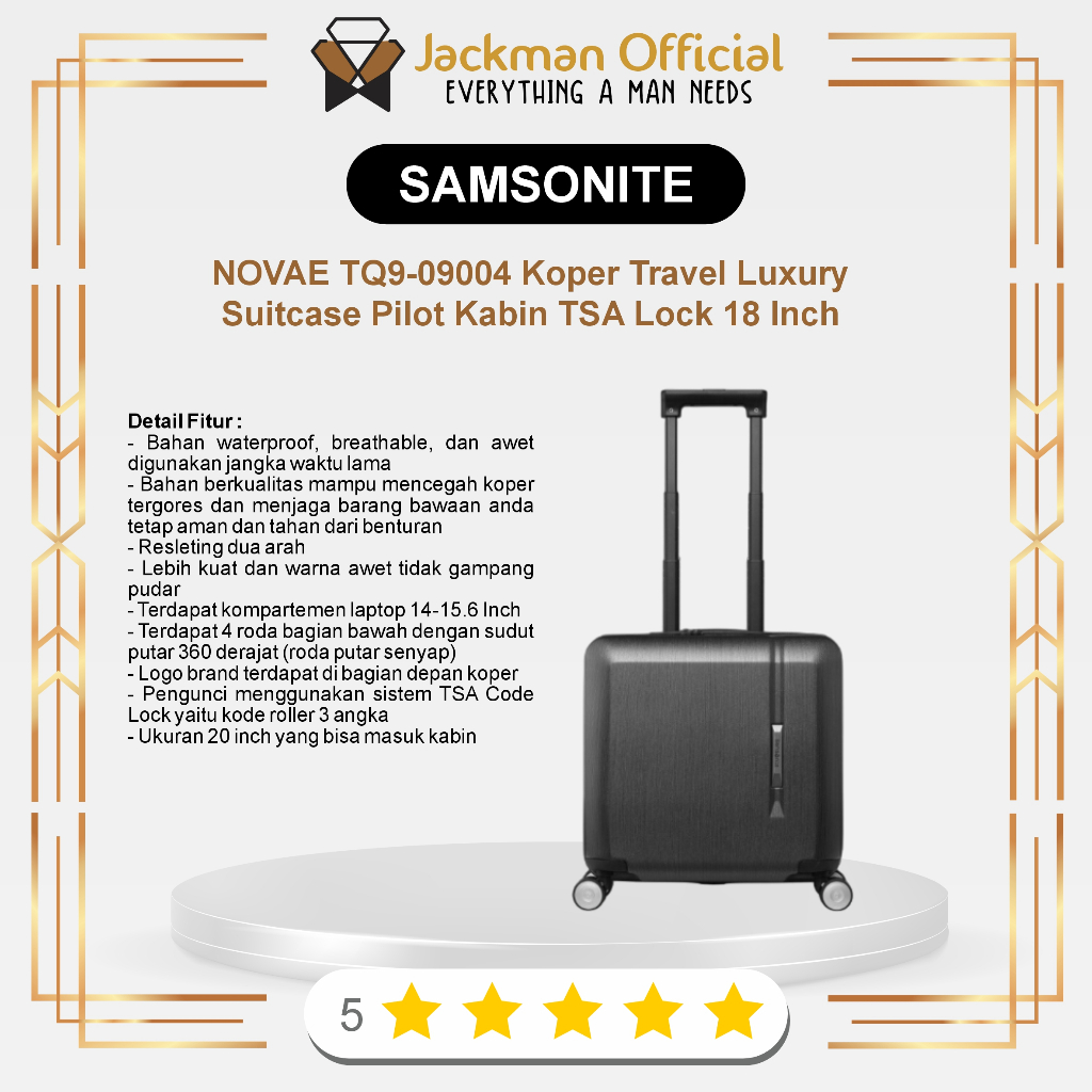 Jual SAMSONITE NOVAE TQ9-09004 Koper Travel Luxury Suitcase Pilot Kabin ...