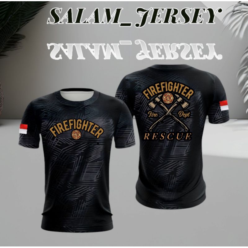 Jual kaos fire faighter rescue terbaru drifit embose aablon dtf bisa ...
