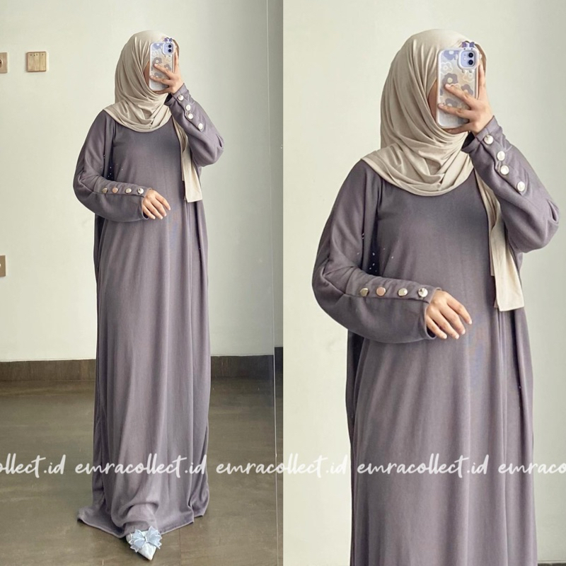 Jual DRESS LARISSA KNIT PREMIUM LENGAN BATWING GAMIS INARA JUMBO GAMIS KNIT LENGAN BATWING ...